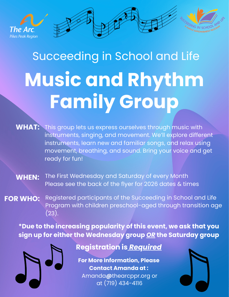 Music and Rhythm Family Group - Wednesdays - The Arc Pikes Peak Region